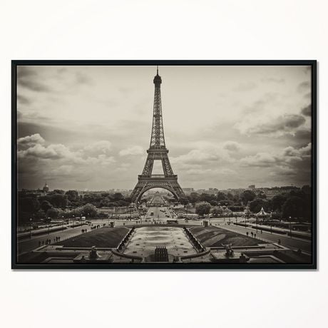 Design Art Vintage View of Paris France Framed Canvas Art Print ...