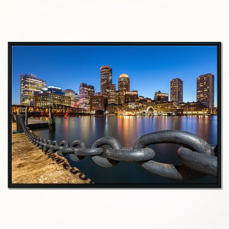 Click here for Design Art Boston Skyline At Dusk Framed Canvas Ar... prices