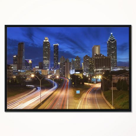 Click here for Design Art Atlanta Skyline Twilight Blue Hour Fram... prices