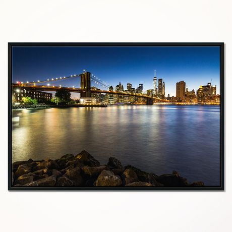 Click here for Design Art Distant View Of Brooklyn Bridge Framed... prices
