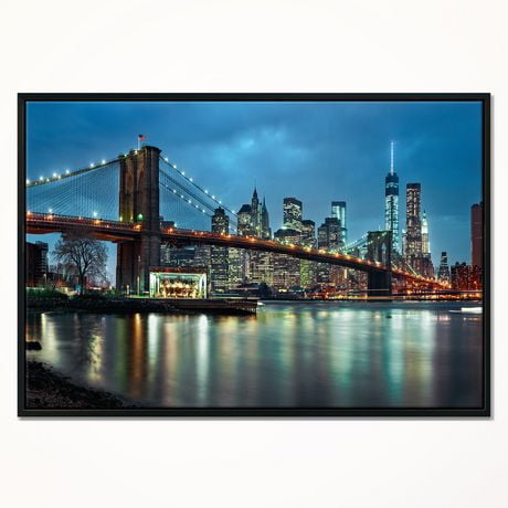 Click here for Design Art Brooklyn Bridge And Skyscrapers Framed... prices