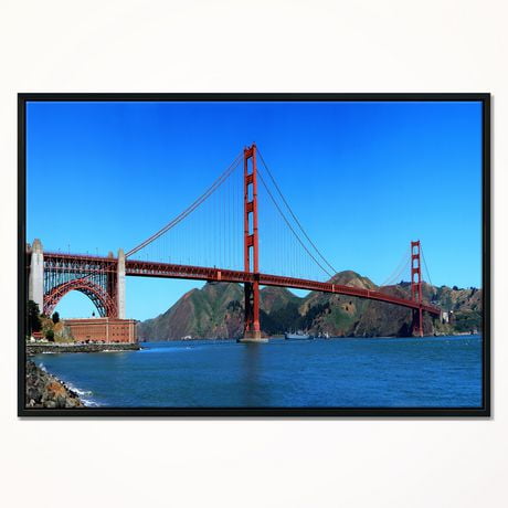 Click here for Design Art Golden Gate Bridge Under Blue Sky Frame... prices