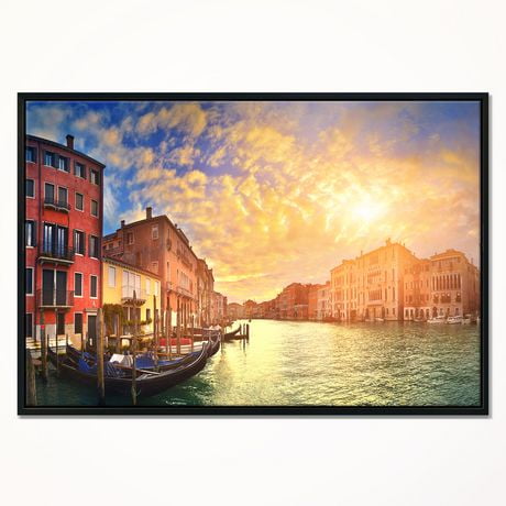 Click here for Design Art Majestic Sunset Over Venice Framed Canv... prices