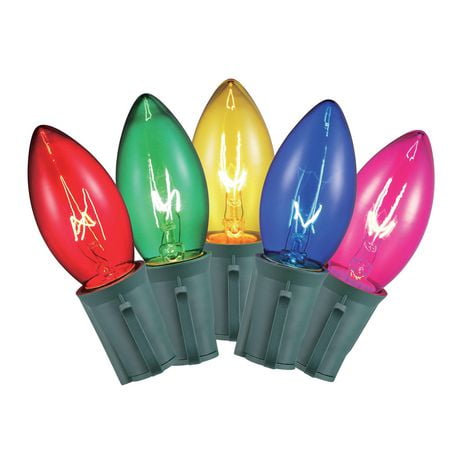 Holiday Time Multi-Color Incandescent C9 Holiday String Lights, 21 ...
