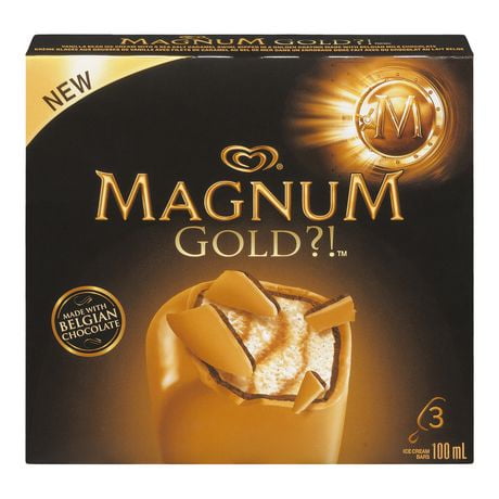 Magnum® Gold Belgian Chocolate Ice Cream Bars, 3x100 ml | Walmart Canada