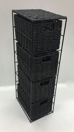 Click here for Hometrends Paper Rope 4 Drawer Storage Black Recta... prices