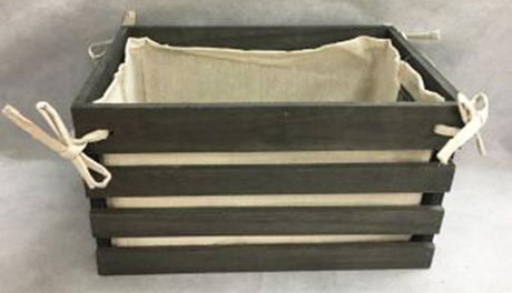 Click here for Hometrends Wood Crate With Liner Grey Rectangular prices