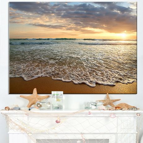 Click here for Design Art Bright Cloudy Sunset In Calm Ocean Cont... prices