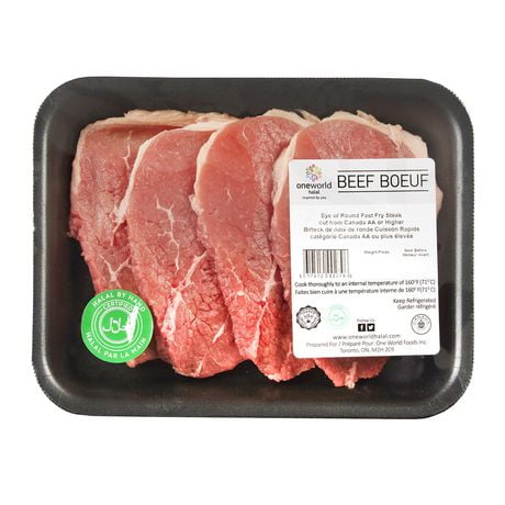 One World Halal Eye of Round Fast Fry Steak | Walmart Canada
