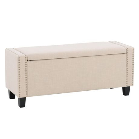 Click here for Corliving Boston Storage Fabric Ottoman Beige prices