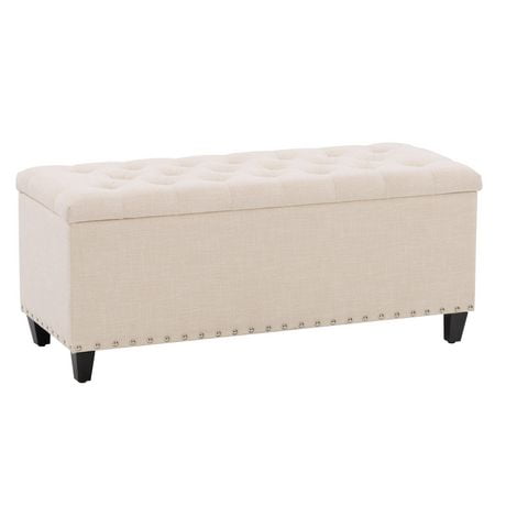 Click here for Corliving Boston Tufted Fabric Storage Ottoman Bei... prices
