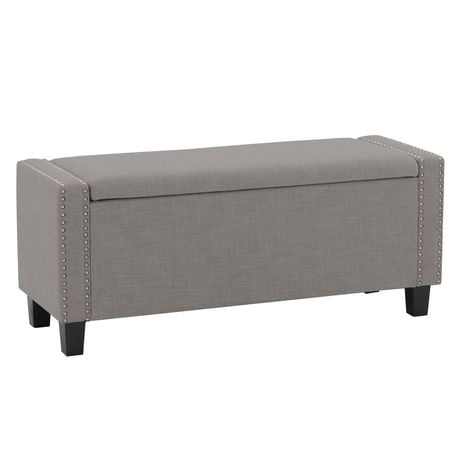 Click here for Corliving Boston Storage Fabric Ottoman Light Grey prices