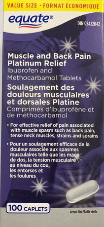 Equate Muscle and Back Pain Platinum Relief, 100 Caplets - Walmart.ca