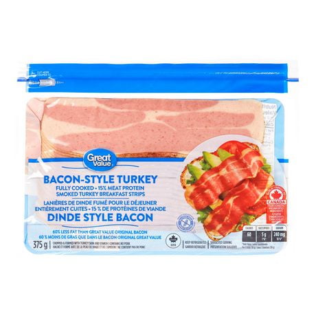 Great Value Bacon-Style Turkey, 375 g - Walmart.ca