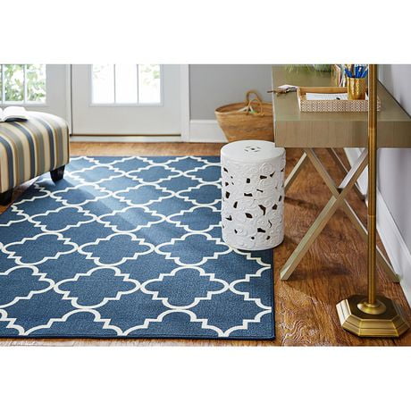 Click here for Mohawk Soho Fancy Trellis Navy Area Rug  Blue 4 Ft... prices