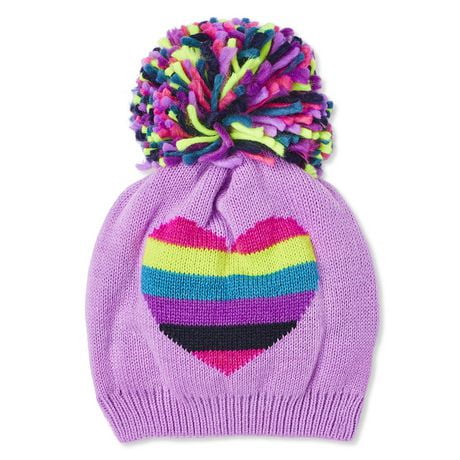 George Girls' Toque with Jacquard Heart and Pompom | Walmart Canada