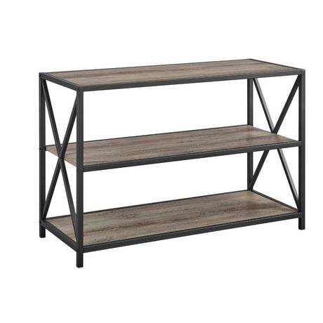 Click here for Manor Park 40 X-Frame Metal And Wood Media Bookshe... prices