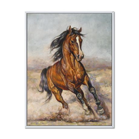 Designart Painting Of A Horse In The Race FLOAT FRAME WALL ART ...