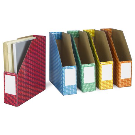 Storex Corrugated Magazine File, Dry Erase Laminated, Assorted Colors ...