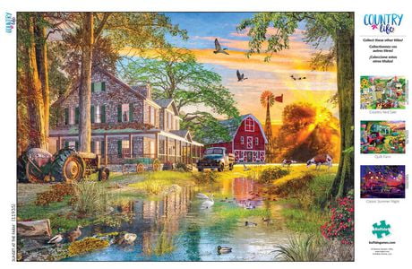 Buffalo Games - Country Life - Sunset at the Farm - 1000 Piece Jigsaw ...