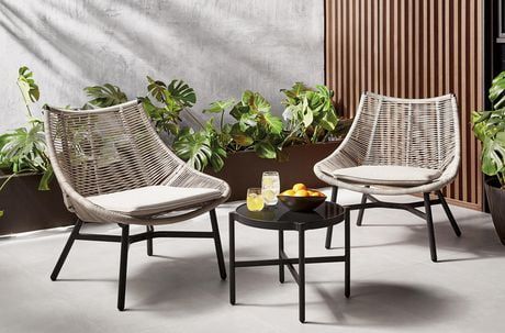 HOMETRENDS Skyler 3-Piece Patio Outdoor Chat Set - Beige - Walmart.ca