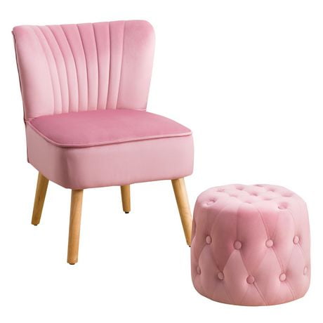 Click here for Corliving Lynwood Velvet Accent Chair And Pouf Pin... prices
