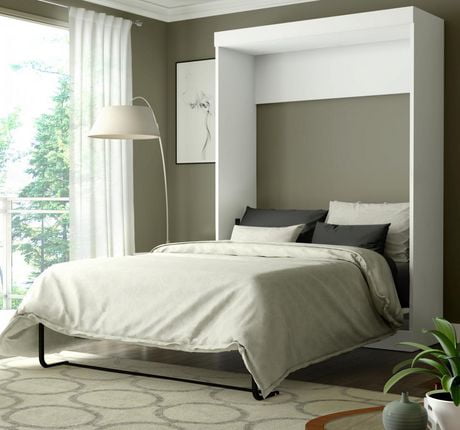 Click here for Edge By Bestar Full Wall Bed In Dark Chocolate Whi... prices