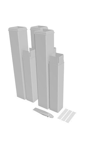 Vita 5"L x 5"W x 24"H Vinyl Pergola Post Extension Kit 3pk, White ...