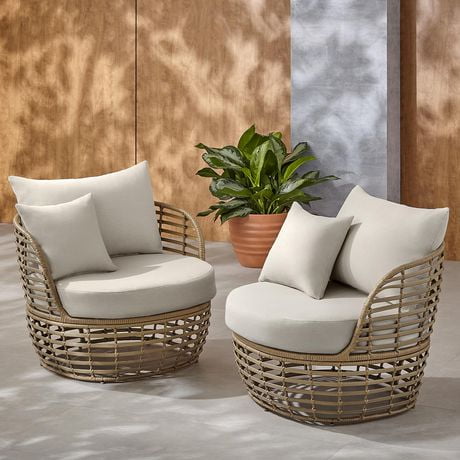 HOMETRENDS Dune 2-Pack Patio Chair Set - Taupe - Walmart.ca