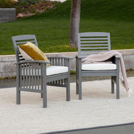 Click here for Manor Park Acacia Wood Outdoor Patio Chairs With C... prices