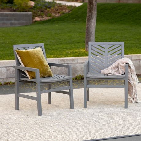 Click here for Manor Park Chevron Patio Wood Chairs  Set Of 2 - G... prices