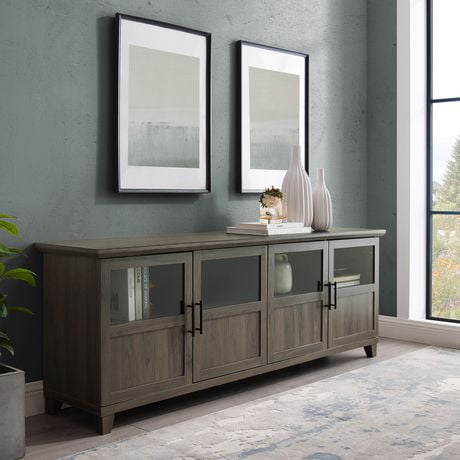 Farmhouse TV Console with Split Panel Doors and Storage for TV's up to ...