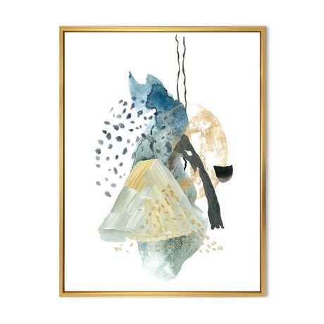 Designart Gouache Of Abstract Landscape With Mountain Moon FLOAT FRAME ...