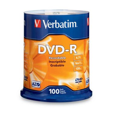 Verbatim DVD+R 4.7GB 16X White Inkjet Printable with Branded Hub - 50pk ...