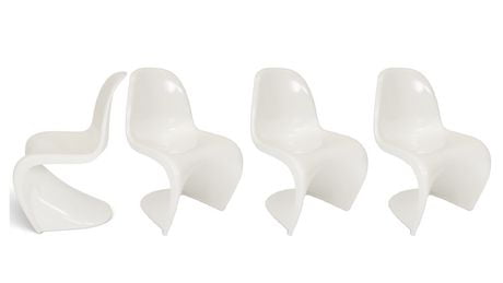 Click here for Heavenly Collection White Shinny Plastic Dining Ch... prices