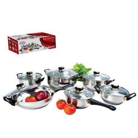 Alpine Cuisine 12 piece Stainless Steel Cookware set - Walmart.ca