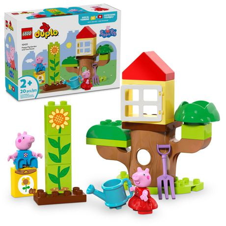 LEGO DUPLO Peppa Pig Garden and Tree House Toddler Toy Building Block Learning Set for Preschool Kids with 2 Figures Included Peppa Pig Toy Gift