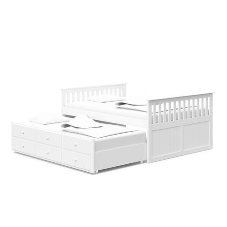 Click here for Storkcraft Marco Island Full Captain S Bed White D... prices