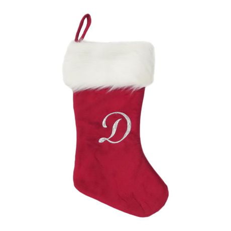 HOLIDAY TIME 19IN VELVET MONOGRAM STOCKING D | Walmart Canada