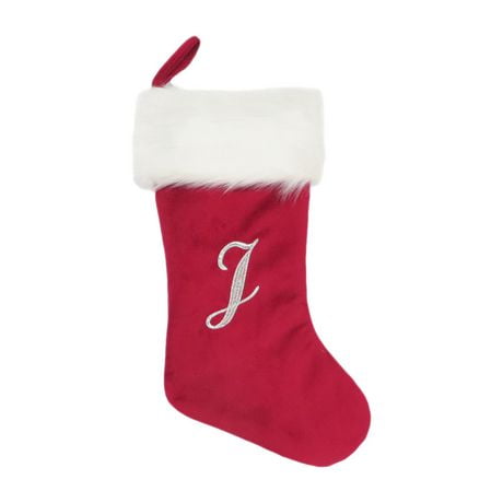 HOLIDAY TIME 19IN VELVET MONOGRAM STOCKING J | Walmart Canada