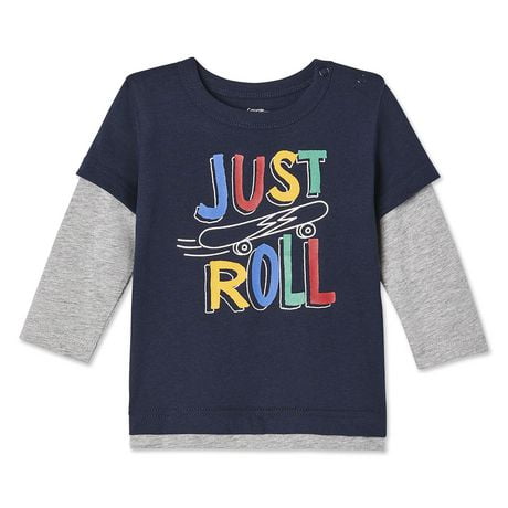 Click here for George Baby Boys Long Sleeve Fooler Tee Navy 18-24... prices