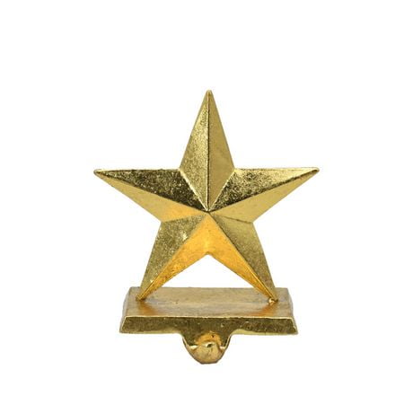 FRAÎCHE Holiday Gold Metal Star Stocking Holder, Measures 6.1" in ...