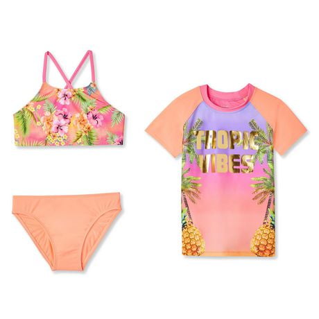 George Girls' 3-Piece Rash Guard Set - Walmart.ca