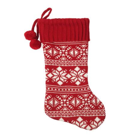 Holiday Time 20 inches red knit stocking | Walmart Canada