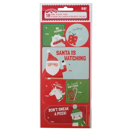 18ct Peel n Stick Gift Tags - Whimsical | Walmart Canada