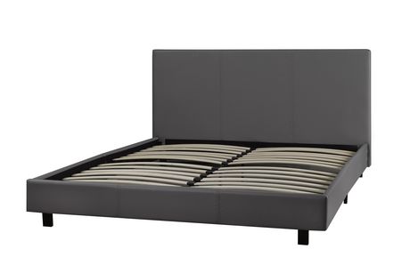 Click here for Brassex Inc Queen Size Platform Bed  Grey Grey Que... prices