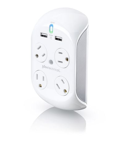 360 Electrical Revolve3.4 Surge Protector with 4 Rotating Outlets And 3 ...
