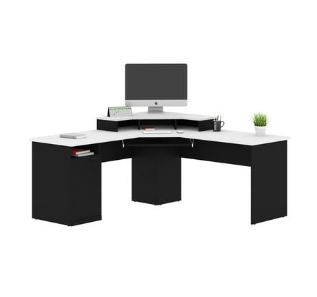 Click here for Bestar Hampton Corner Workstation Black And White prices
