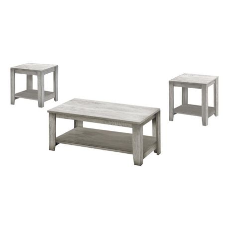 Monarch Specialties Table Set, 3Pcs Set, Coffee, End, Side, Accent ...