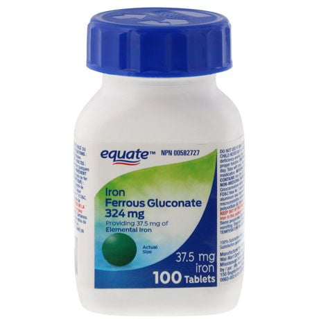 Equate Iron, Ferrous Gluconate 324 mg, 100 Tablets - Walmart.ca